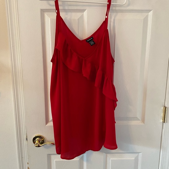 torrid | Tops | Torrid Red Tank With Ruffle | Poshmark